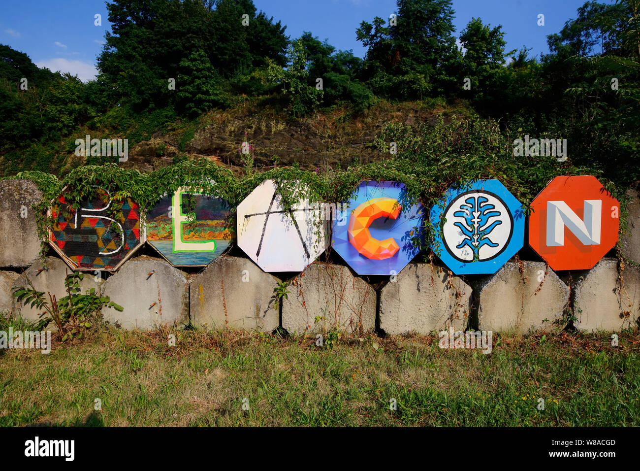 part of the Welcome to Beacon, NY signage Stock Photo - Alamy