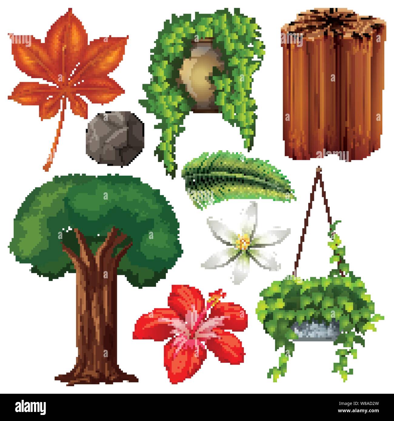 Set of isolated objects theme nature illustration Stock Vector Image ...