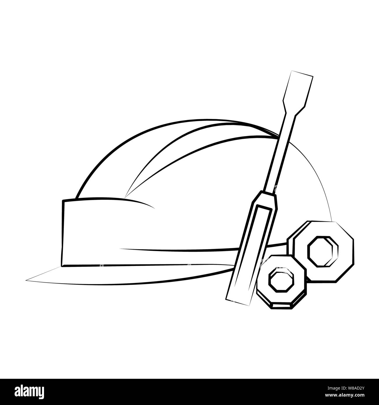 engineering construction factory industry cartoon drawing in black and ...