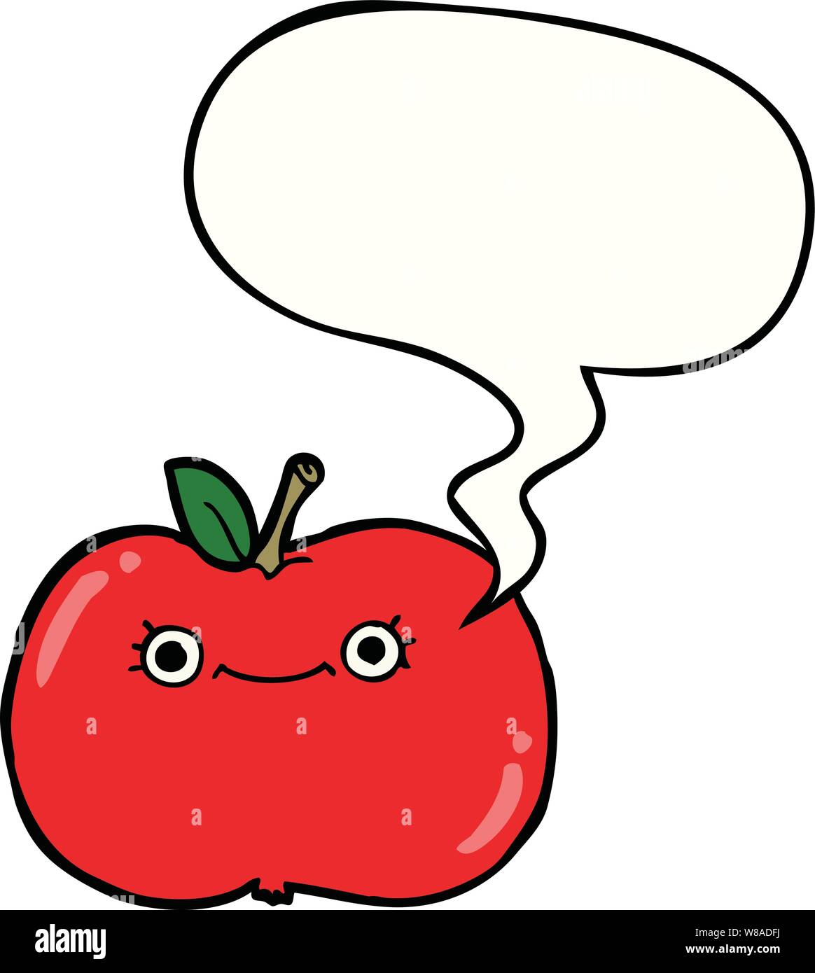 cute cartoon apple with speech bubble Stock Vector Image & Art - Alamy