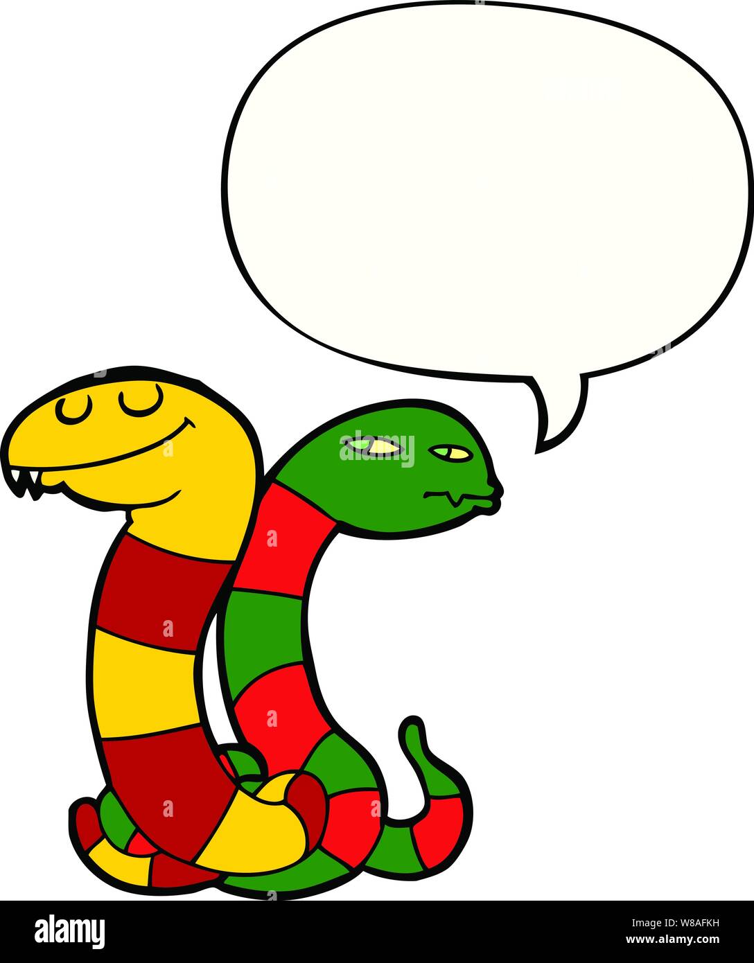 cartoon snakes with speech bubble Stock Vector Image & Art - Alamy