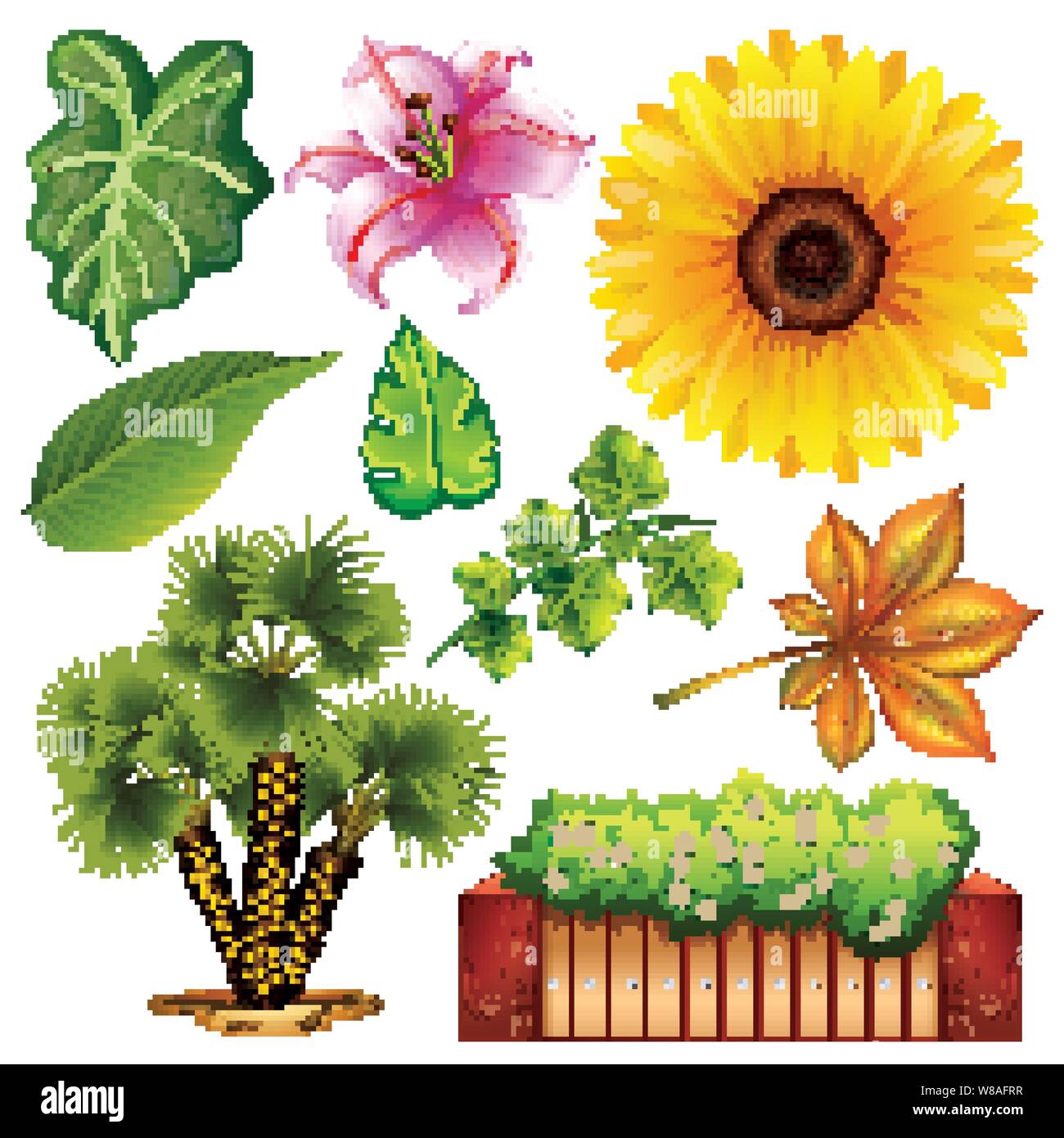 Set of isolated objects theme gardening illustration Stock Vector Image ...