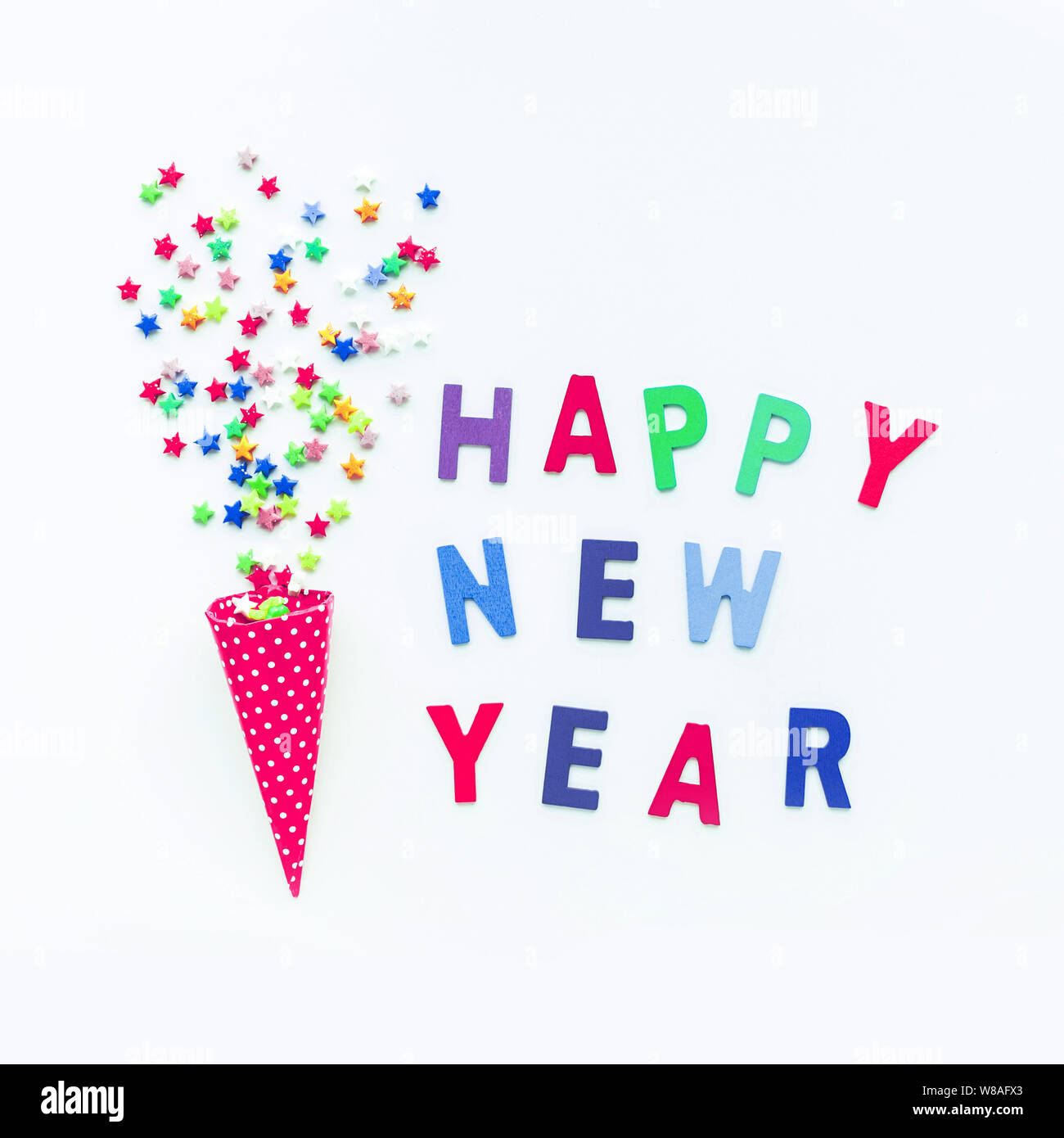 Happy new year concepts ideas with confetti from colorful star shape ...