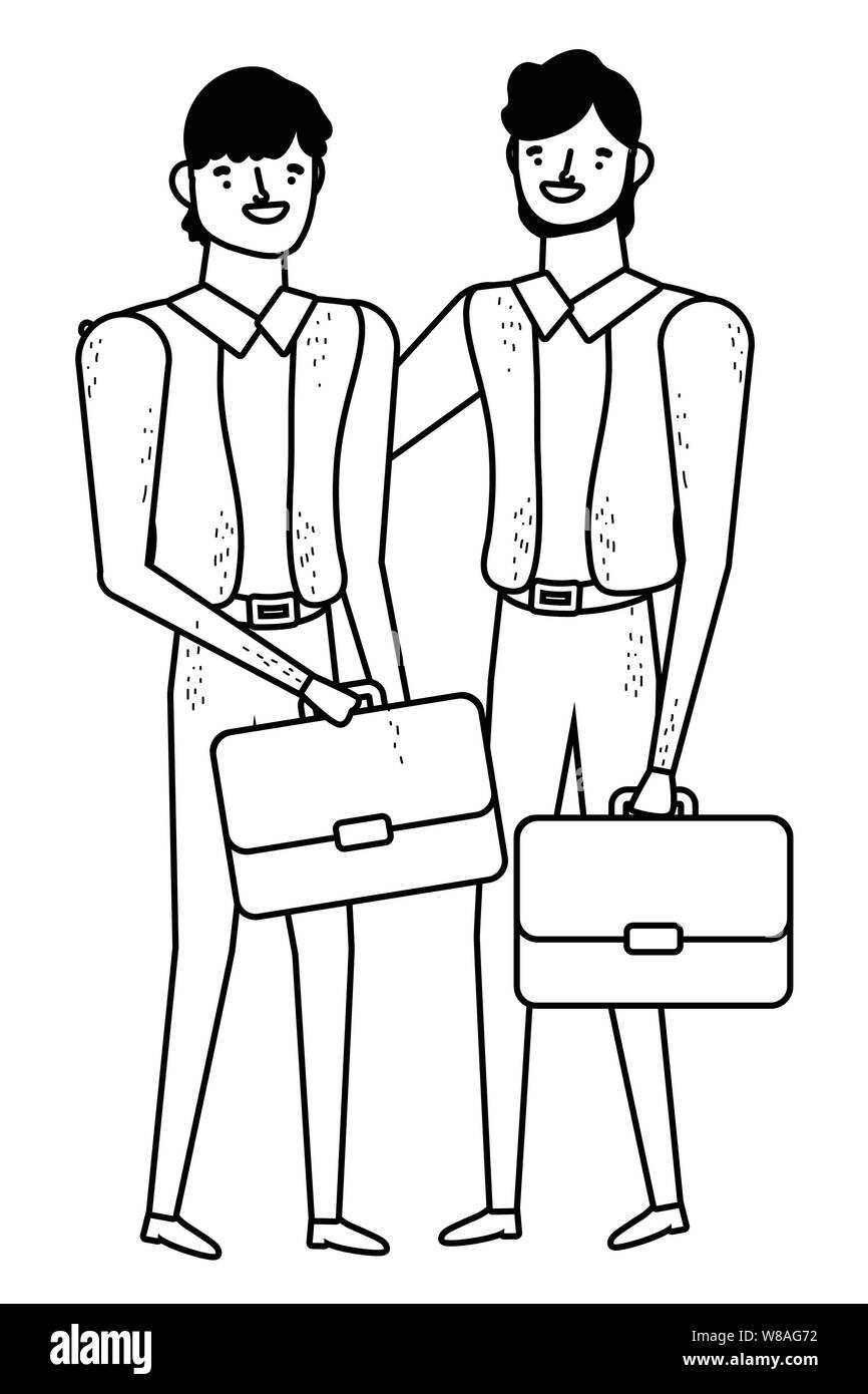 Businessmen with suitcase design, Man business management corporate job ...