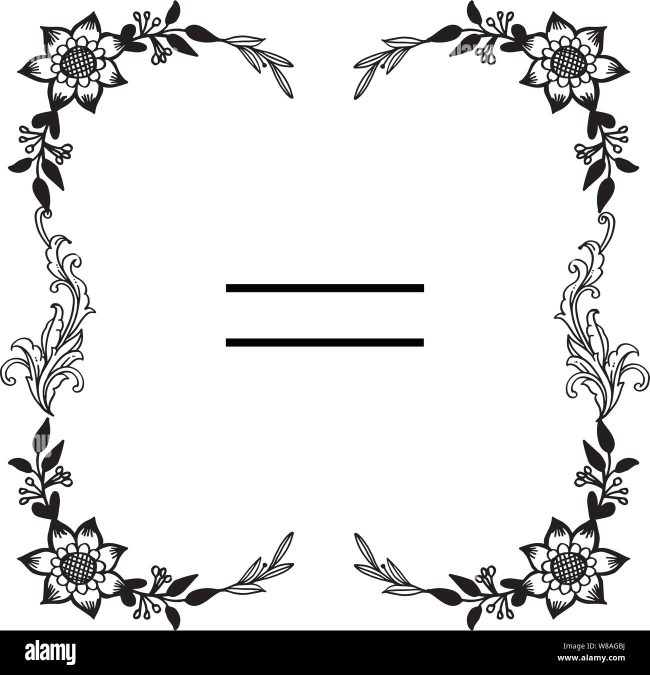 Various elegant card, with abstract leaves and wreath frame. Vector ...