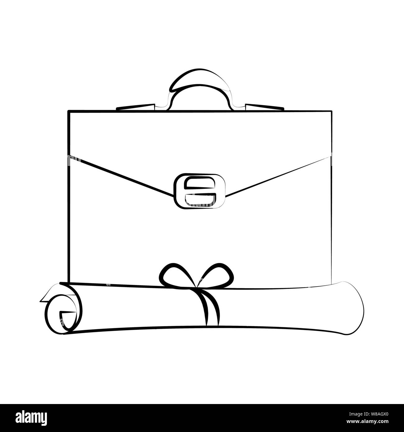 executive business corporate office cartoon drawing in black and white ...