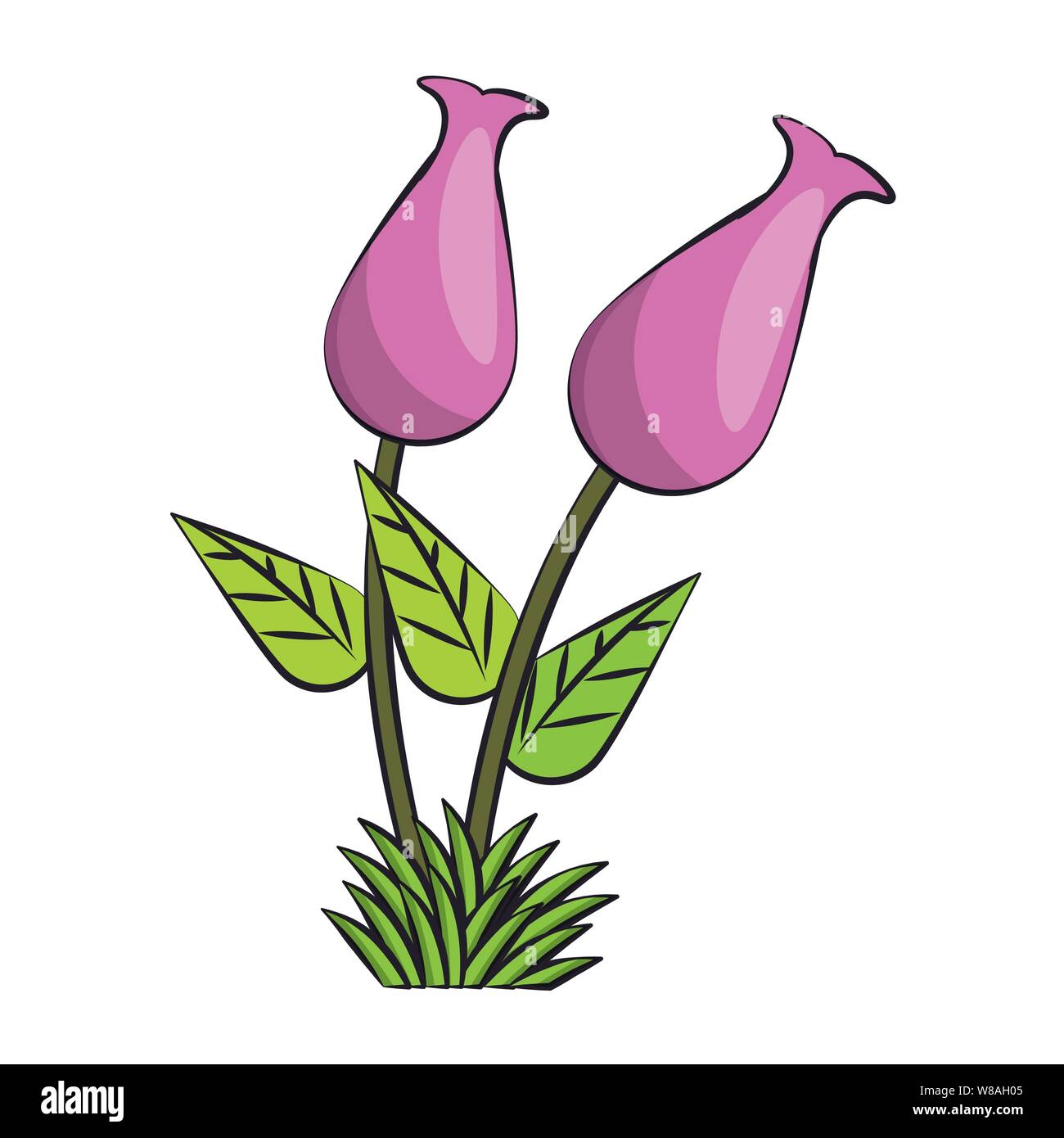 flowers tropical spring floral cartoon Stock Vector Image & Art - Alamy