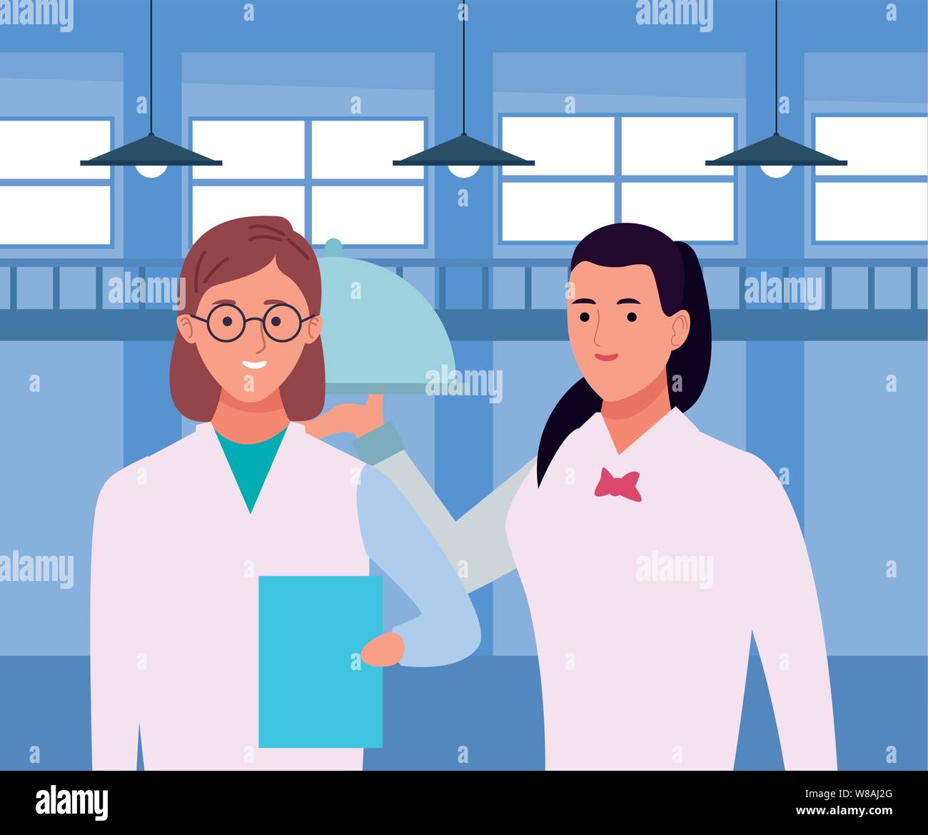 Professionals workers couple smiling cartoons Stock Vector Image & Art ...