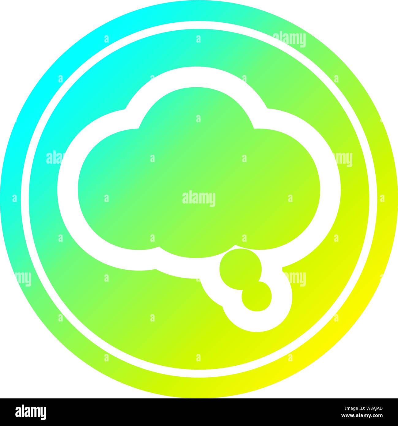 thought bubble circular icon with cool gradient finish Stock Vector ...