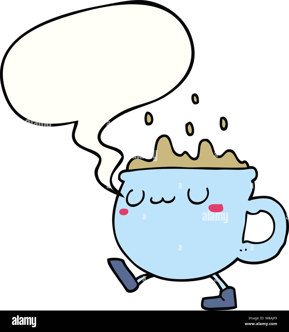 Walking with coffee cup Stock Vector Images - Alamy