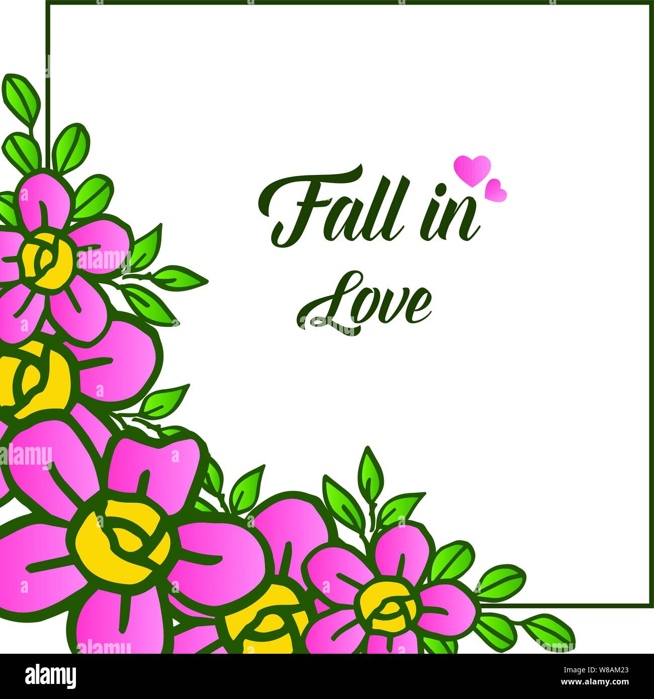 Beautiful pink flower frame, on a white backdrop, for design of various ...