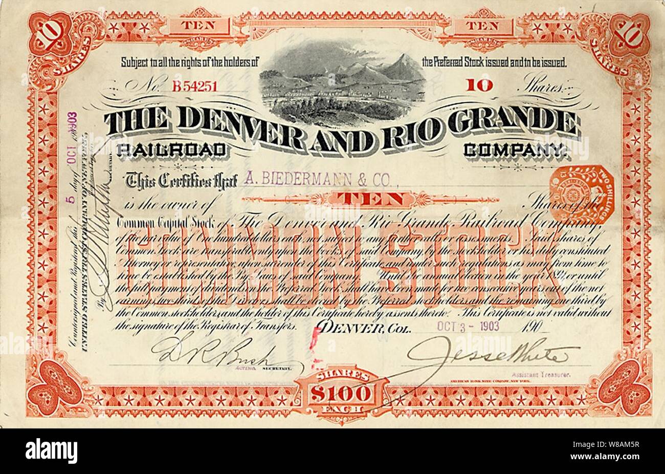 Denver and Rio Grande RR 1903 Stock Photo - Alamy