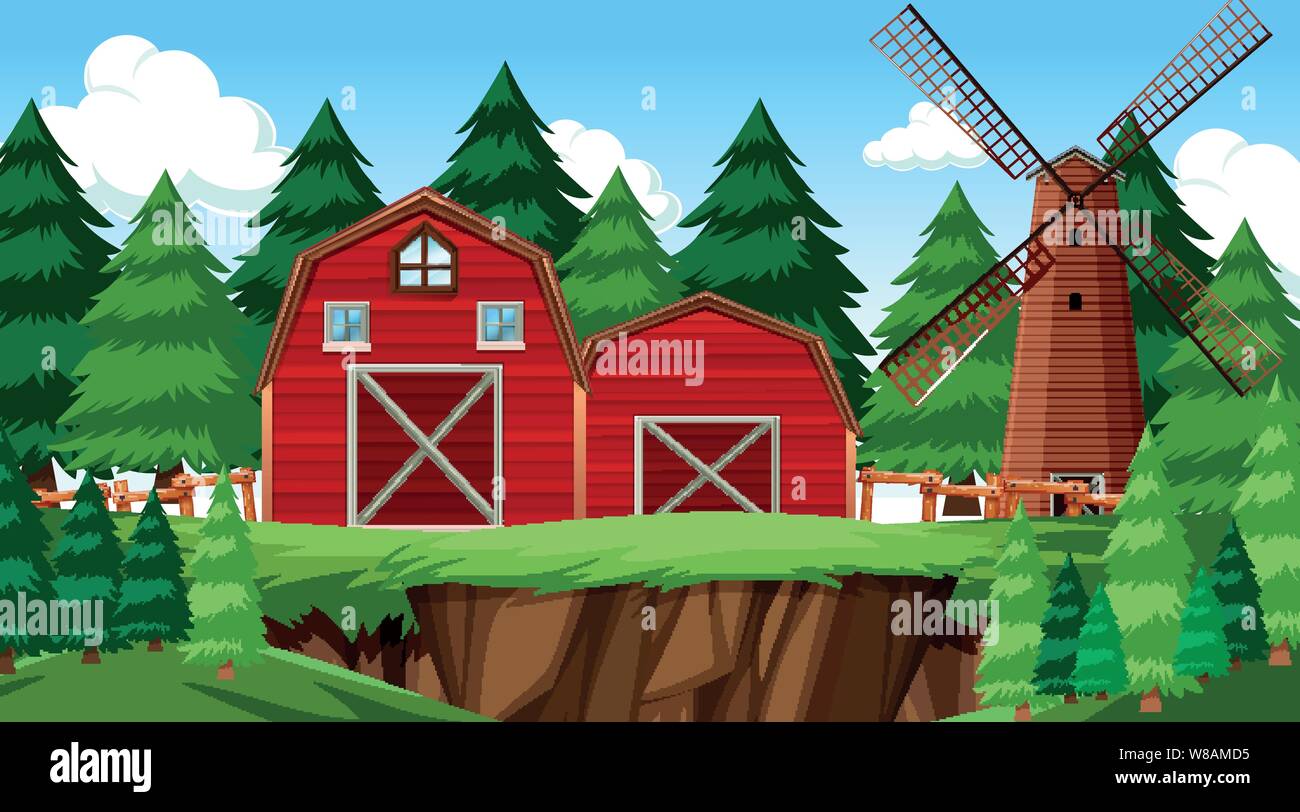 Natural environment scenes landscape illustration Stock Vector Image ...