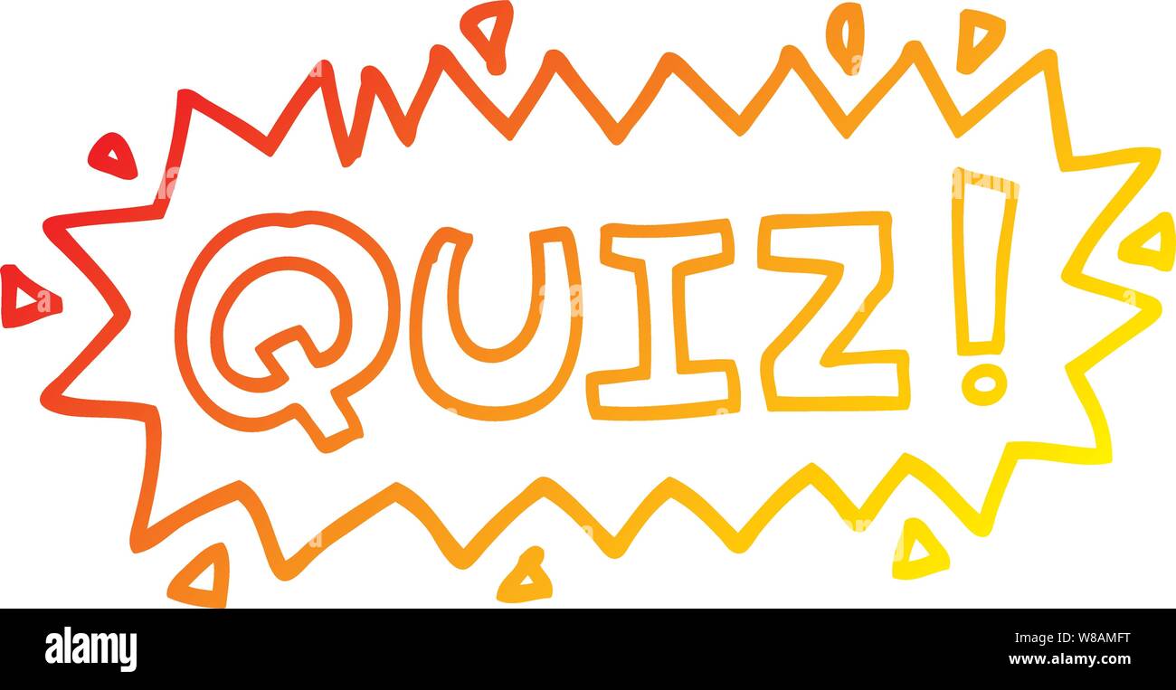 warm gradient line drawing of a cartoon quiz symbol Stock Vector Image ...
