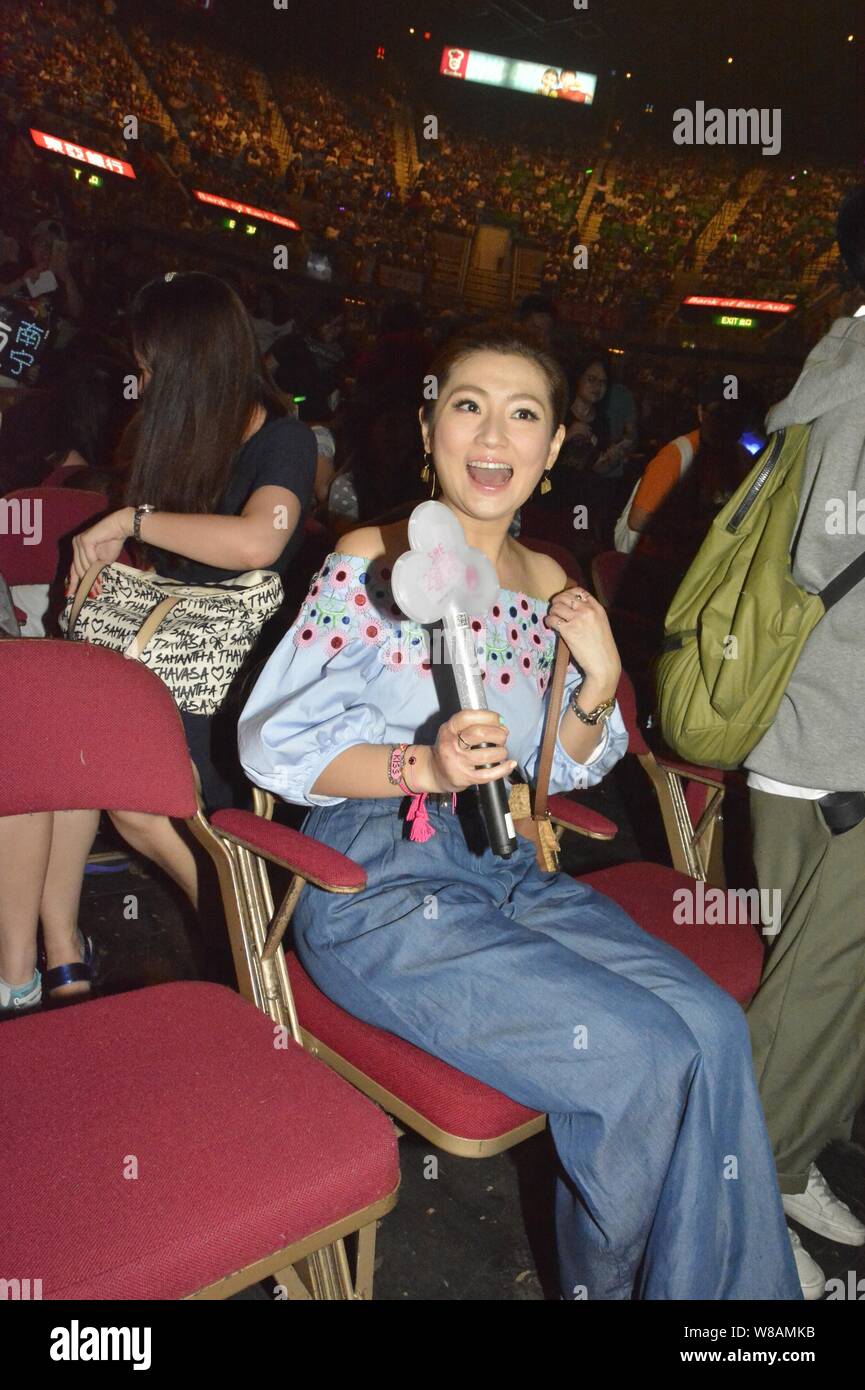 Selina Jen Chia-hsuan of Taiwanese girl group S.H.E attends a concert ...
