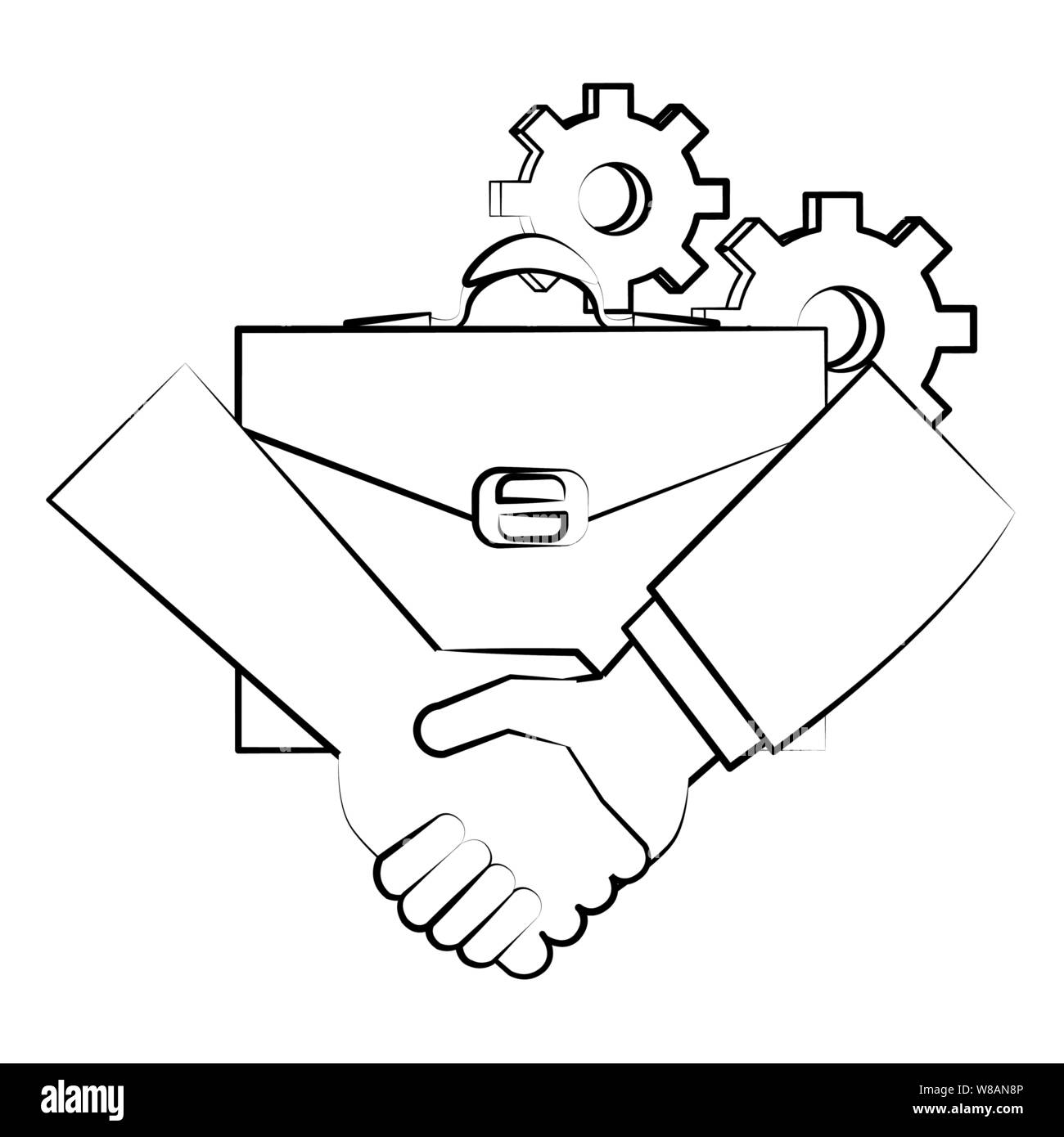 executive business corporate office cartoon drawing in black and white ...