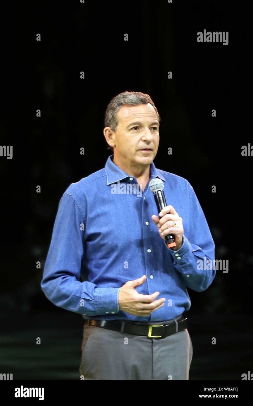 Robert Iger, Chairman and CEO of The Walt Disney Company, speaks at a ...