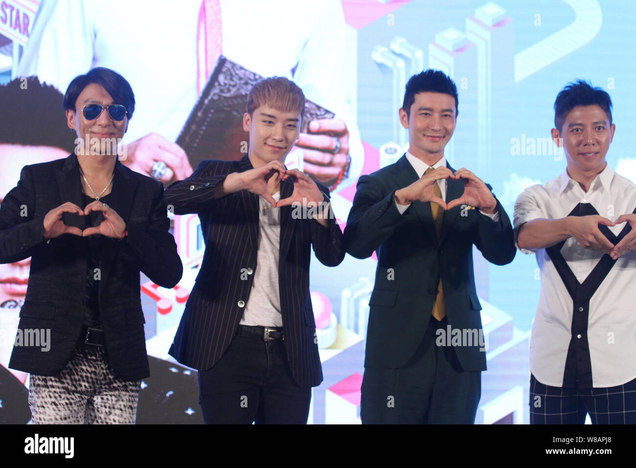 (From left) Chen Yufan of Chinese band Yuquan, singer and actor Lee ...