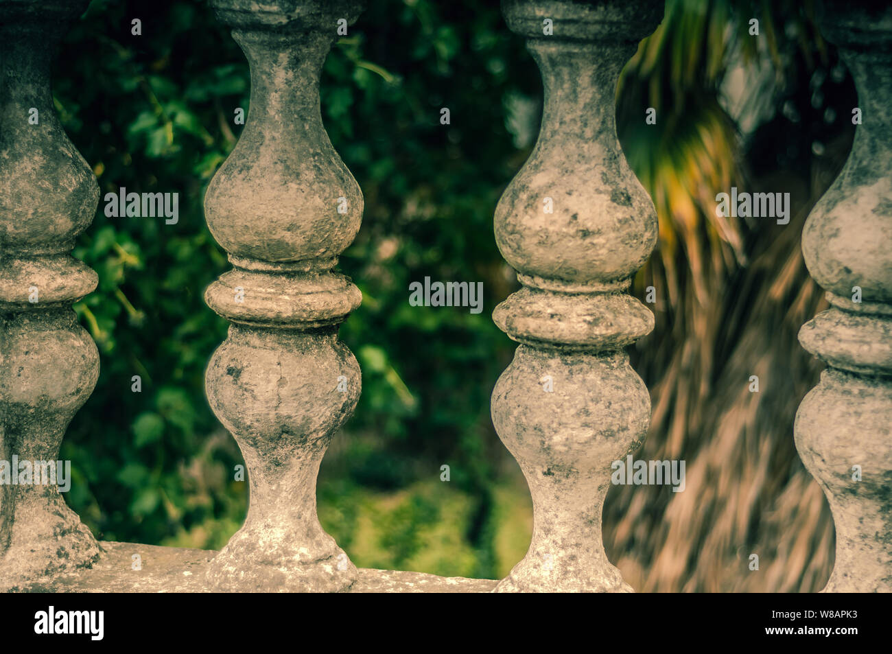Balusters made of stone on the old historic staircase Stock Photo - Alamy
