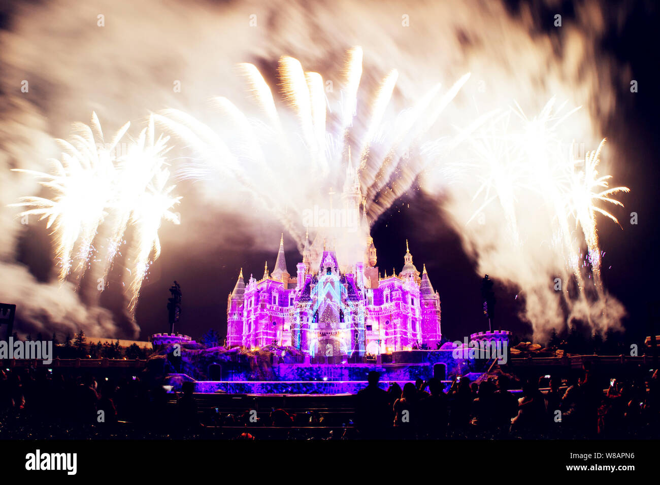 --FILE--Fireworks explode over the Disney Castle at night in the ...