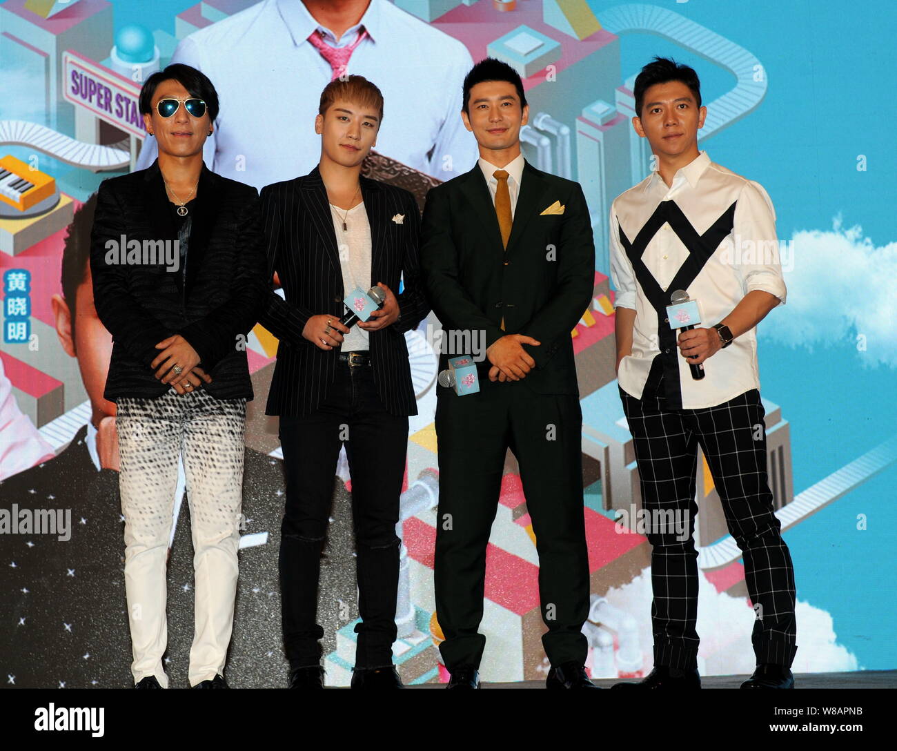 (From left) Chen Yufan of Chinese band Yuquan, singer and actor Lee ...