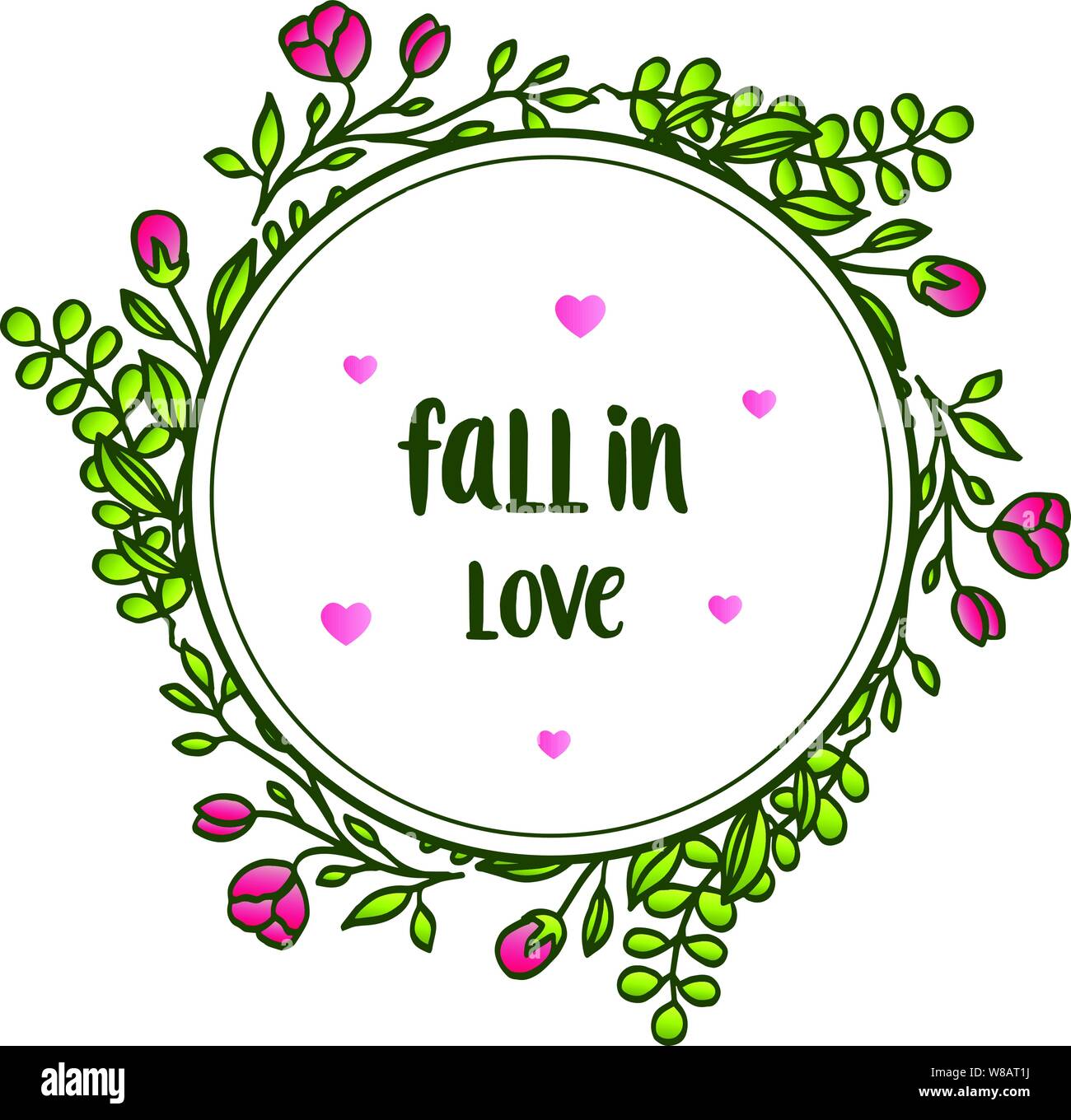 Design banner fall in love, romantic, with seamless pattern of leaf ...