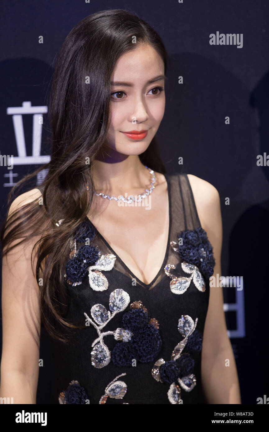 Hong Kong model and actress Angelababy poses at the China premiere of ...