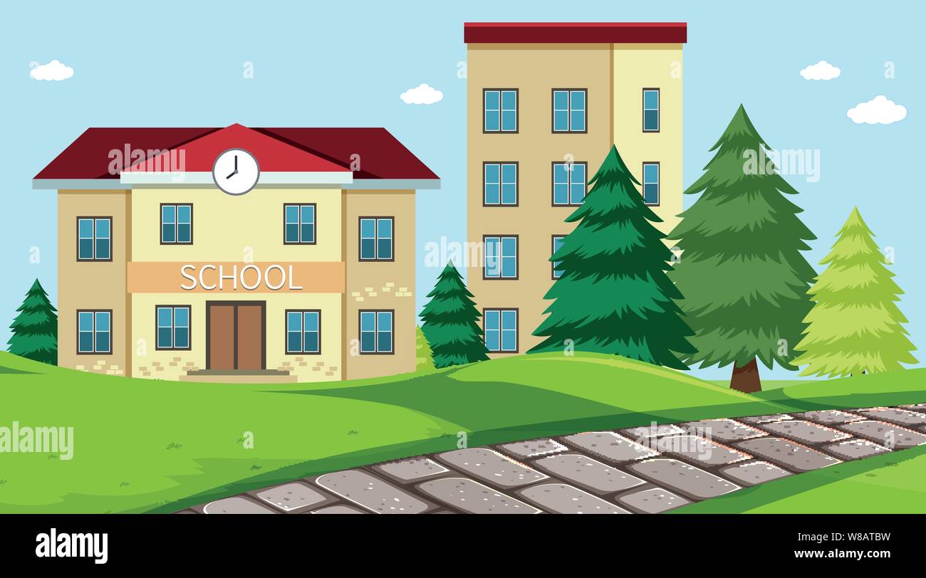 Natural environment scenes landscape illustration Stock Vector Image ...