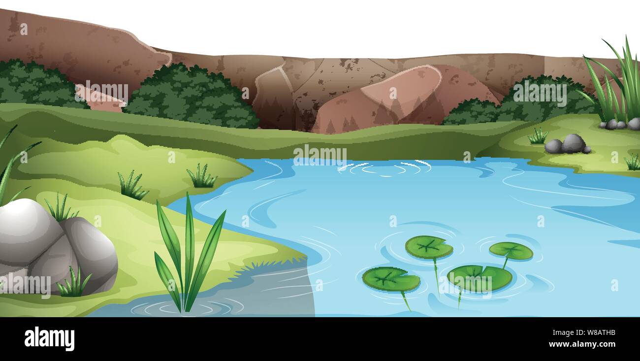 Natural environment lanscape scene illustration Stock Vector Image ...