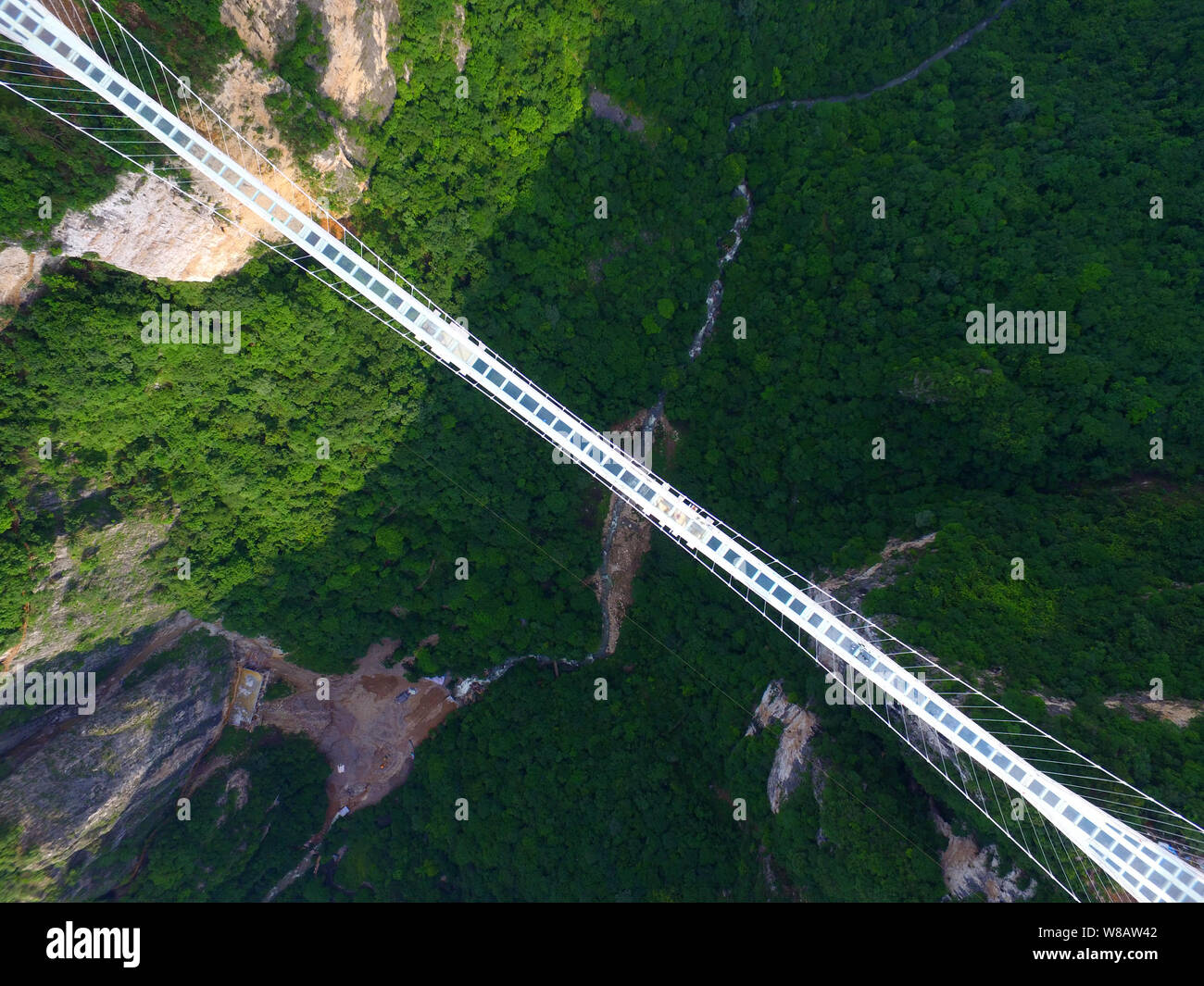 Aerial View Of The Worlds Longest And Highest Glass Bottomed Bridge