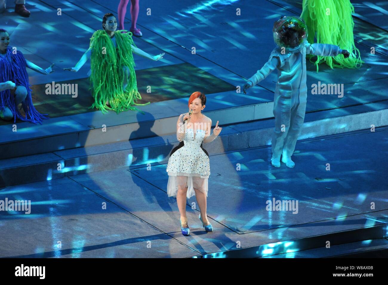 Malaysian singer Fish Leong performs during her China tour concert in ...