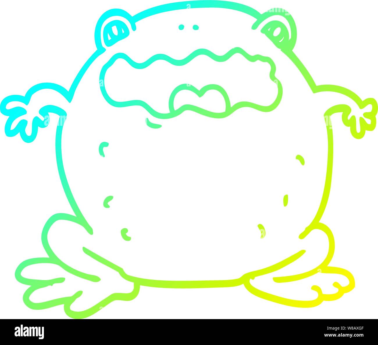 cold gradient line drawing of a cartoon toad Stock Vector Image & Art ...