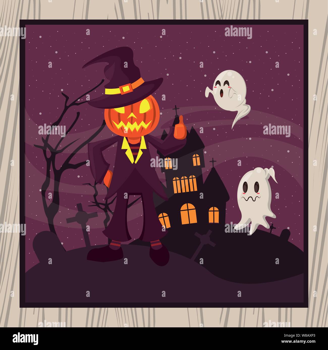 Halloween funny and scary cartoons Stock Vector Image & Art - Alamy