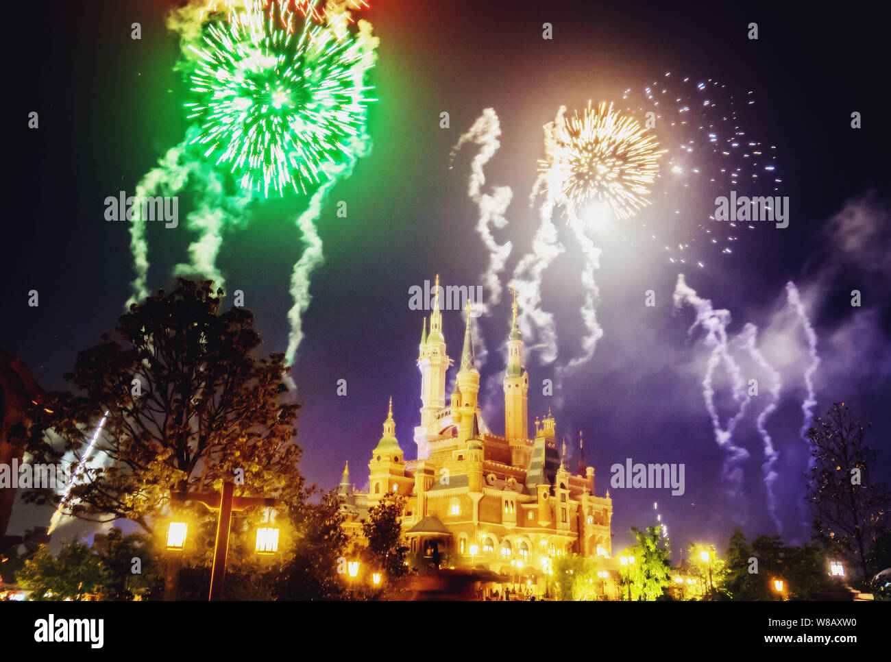 Shanghai disneyland fireworks hi-res stock photography and images - Alamy