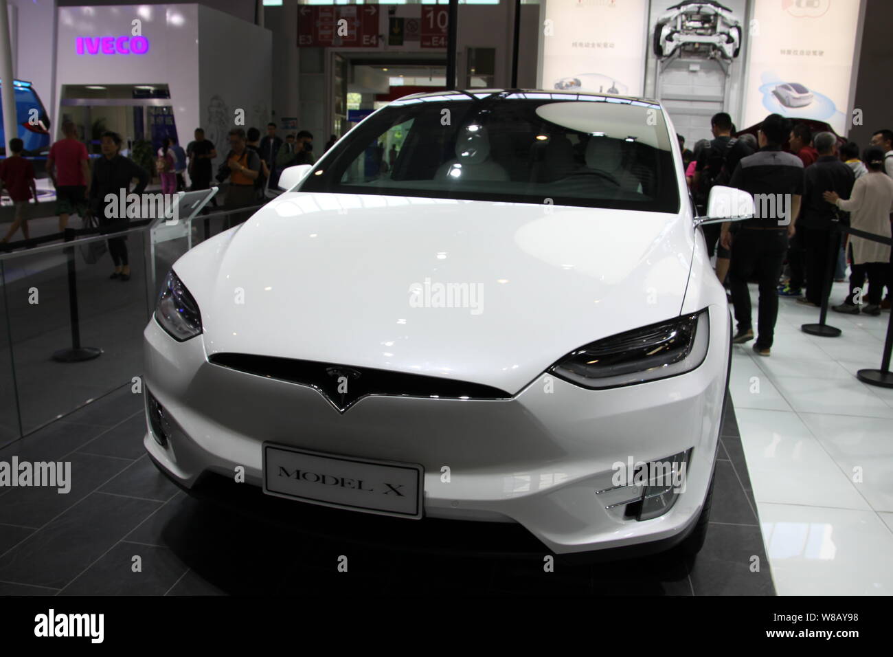 --FILE--A Tesla Model X electric car is on display during the 14th ...
