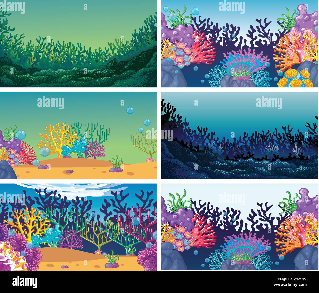 Set of scenes in nature setting illustration Stock Vector Image & Art ...