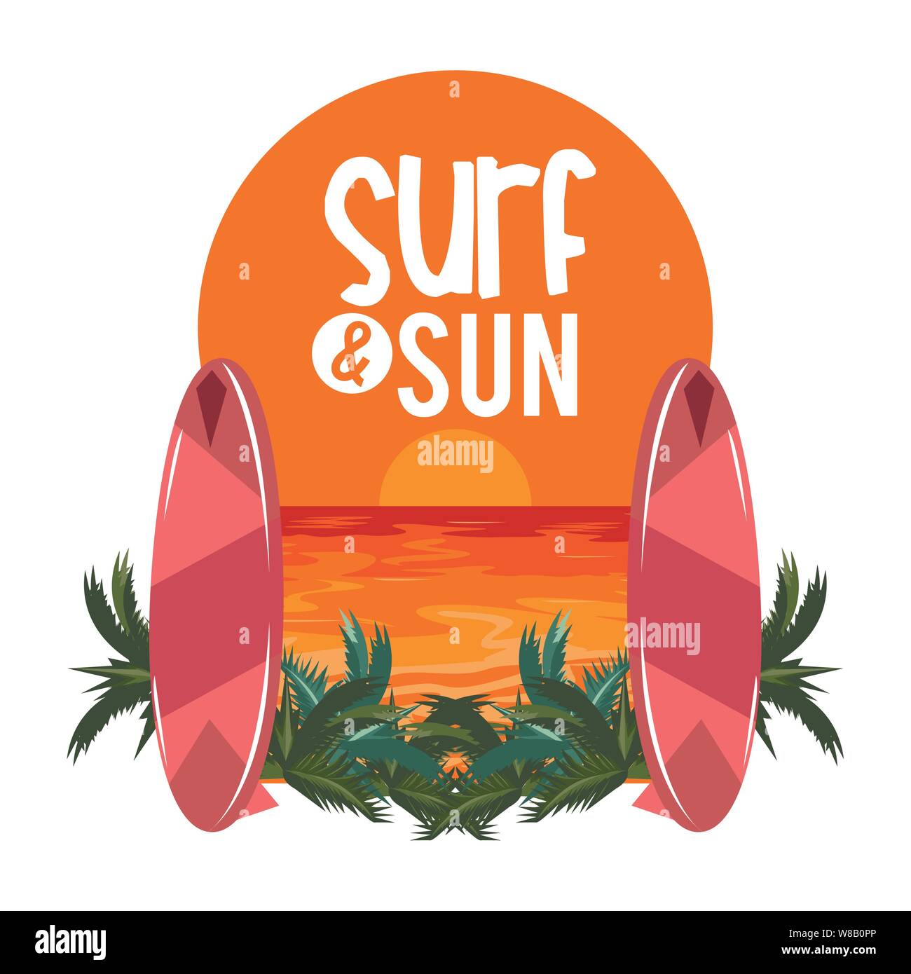 Surf and sun summer card cartoons Stock Vector Image & Art - Alamy