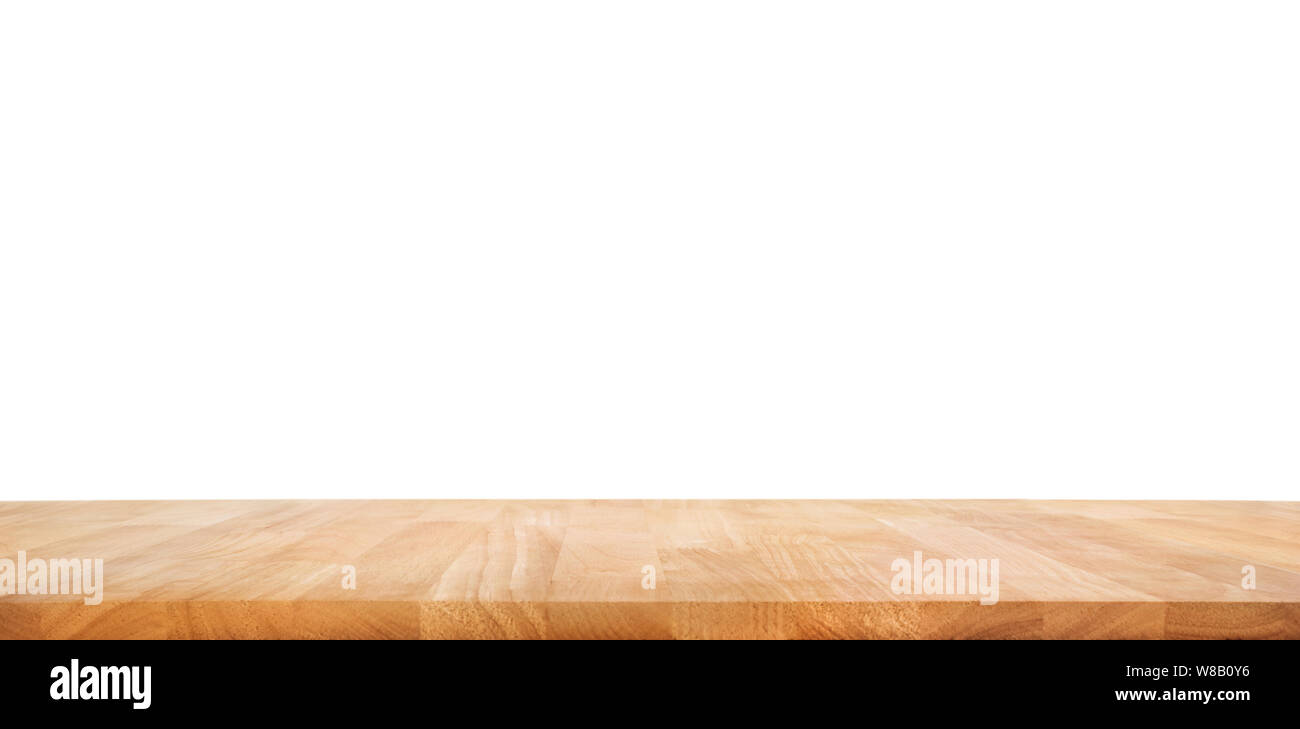 Real nature wood table top texture on white background.For create ...