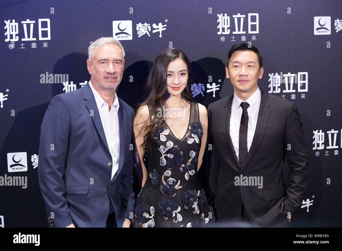 (From left) German film director Roland Emmerich, Hong Kong model and ...