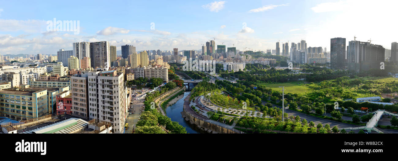 --FILE--A panoramic view of Longhua New District with high-rise ...