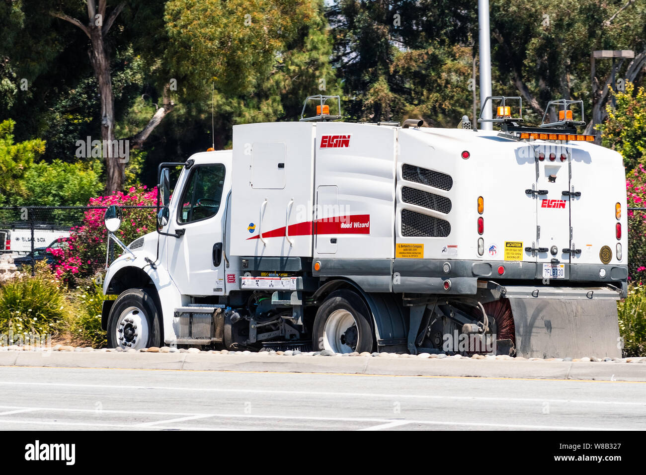 August 6, 2019 Santa Clara / CA / USA - Elgin Street sweeping machine ...