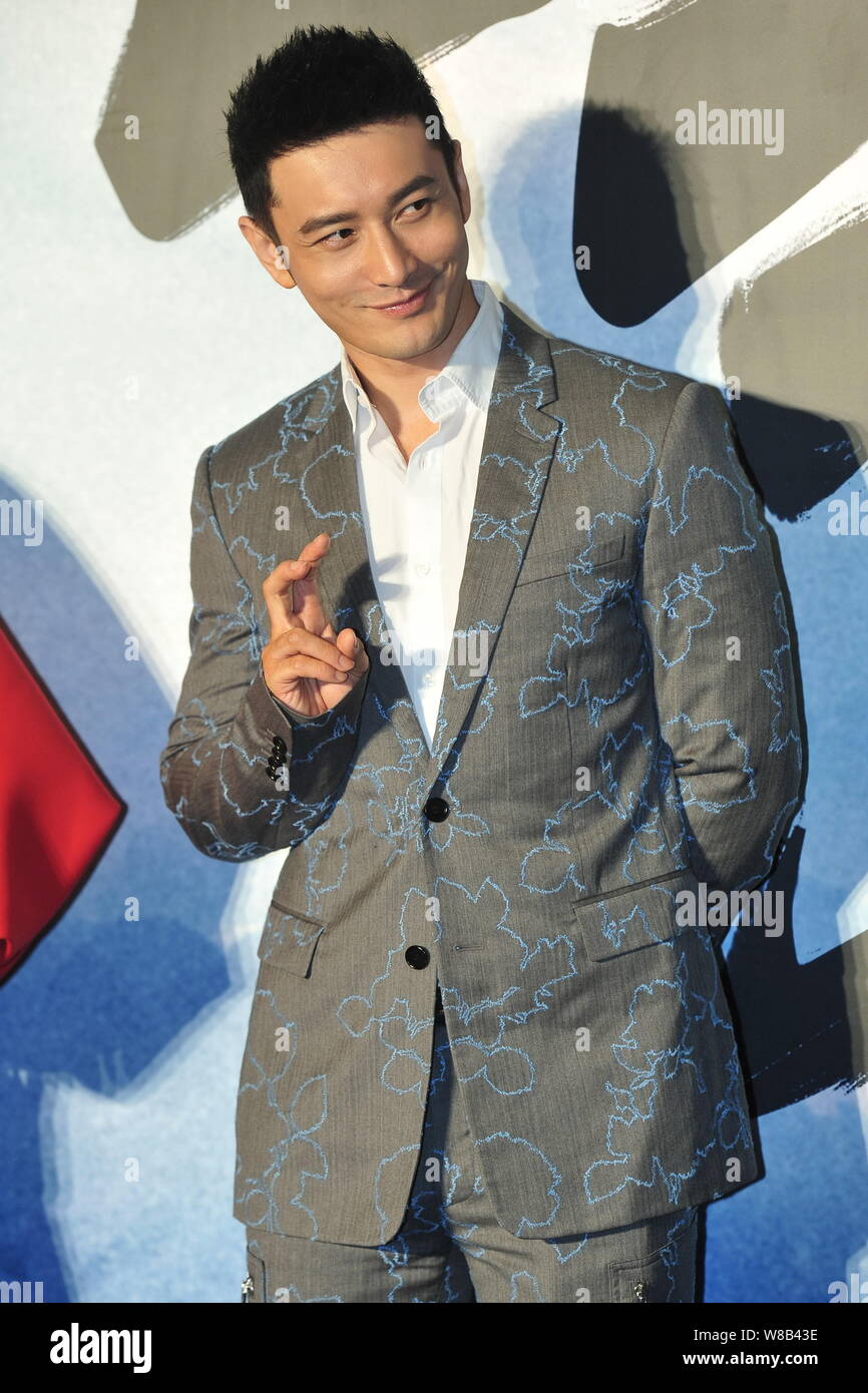 Chinese actor Huang Xiaoming attends a press conference for his movie ...