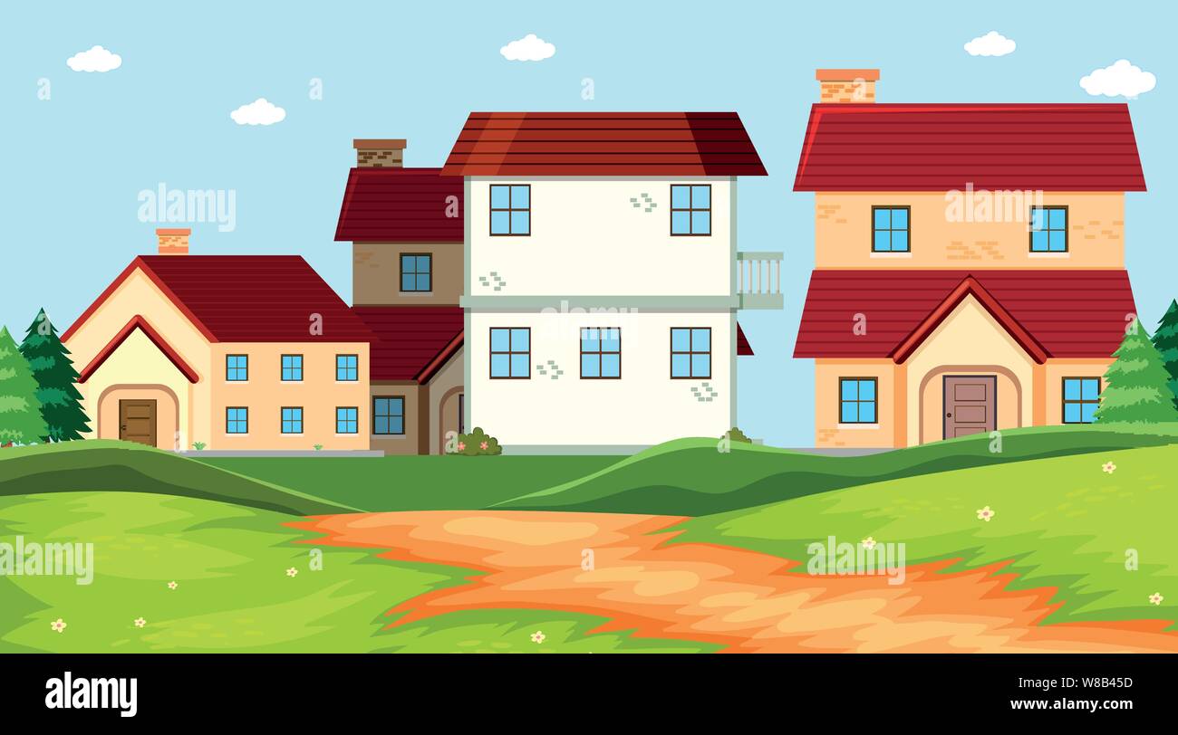 Natural environment scenes landscape illustration Stock Vector Image ...