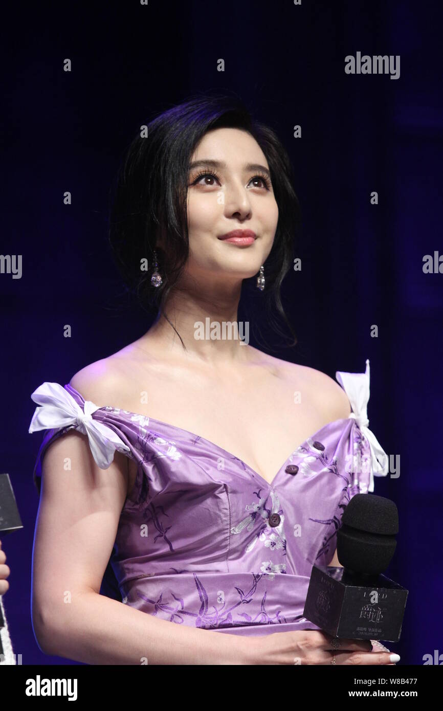 Chinese actress Fan Bingbing poses at a press conference for her movie ...