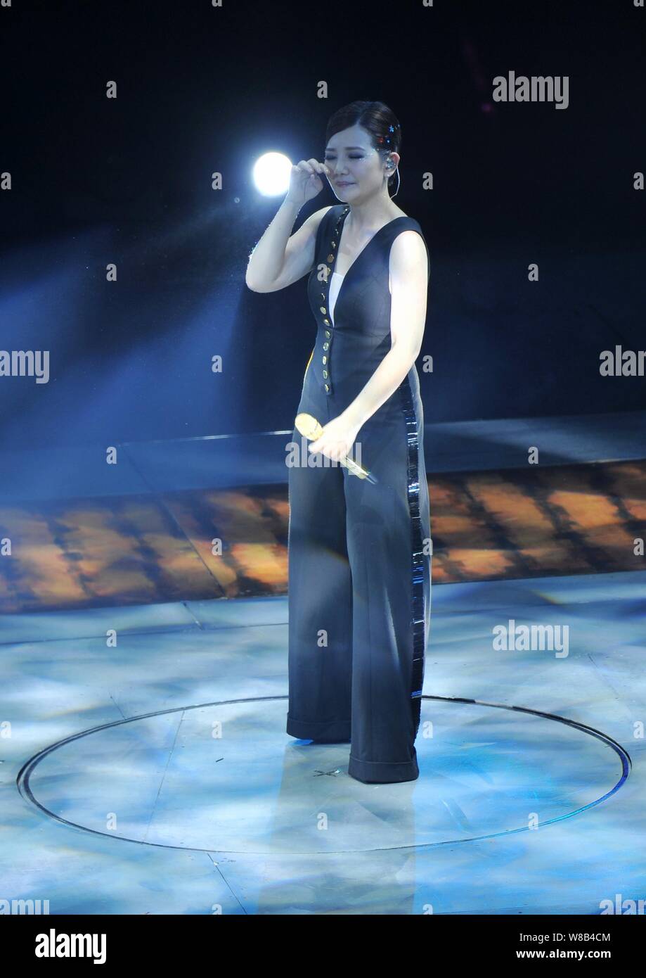 Malaysian singer Fish Leong performs during her China tour concert in ...