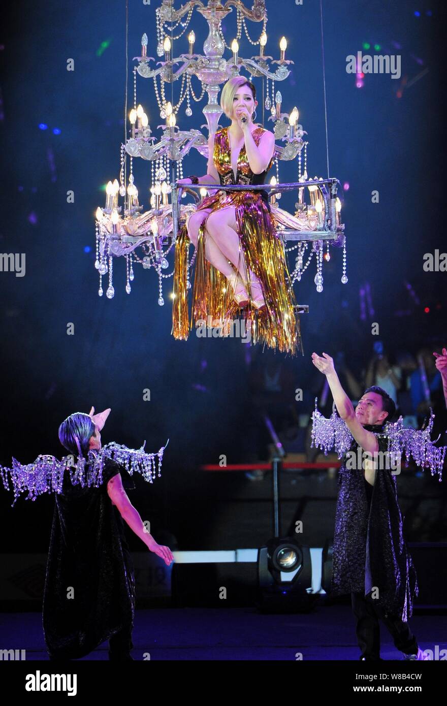 Malaysian singer Fish Leong performs during her China tour concert in ...