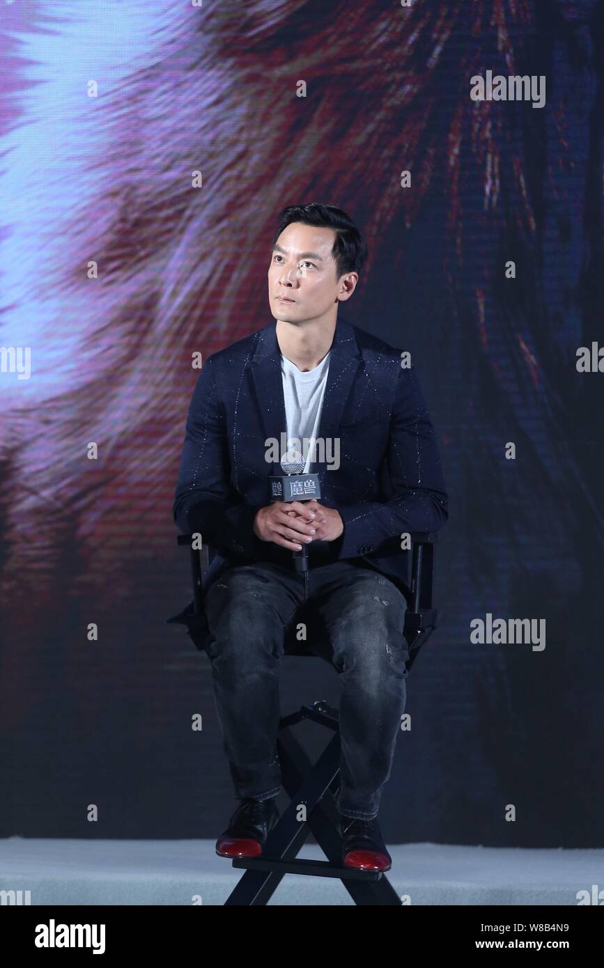 Hong Kong actor Daniel Wu poses at a press conference to promote his ...