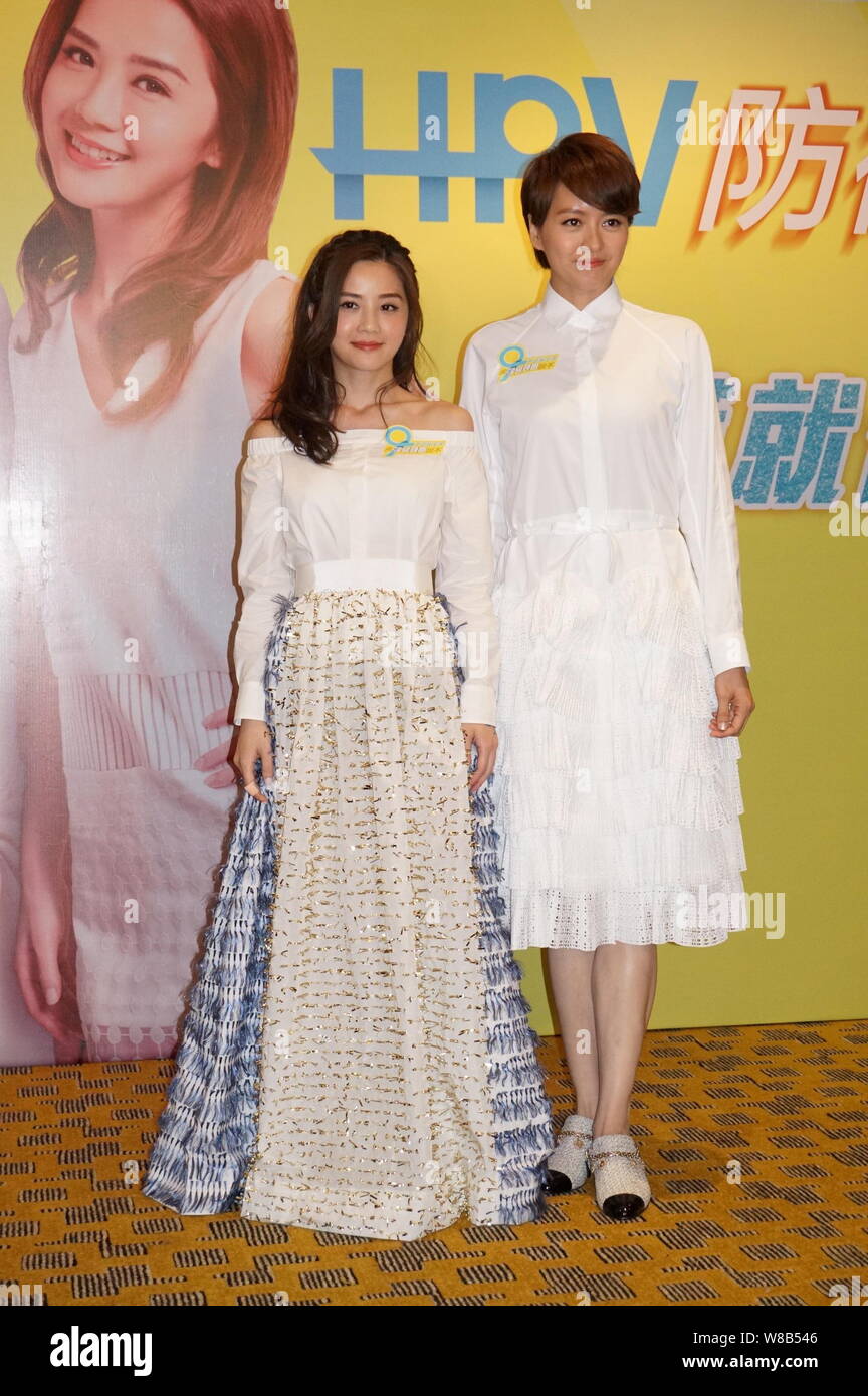 Singer and actress Charlene Choi of Hong Kong pop duo Twins, left, and ...