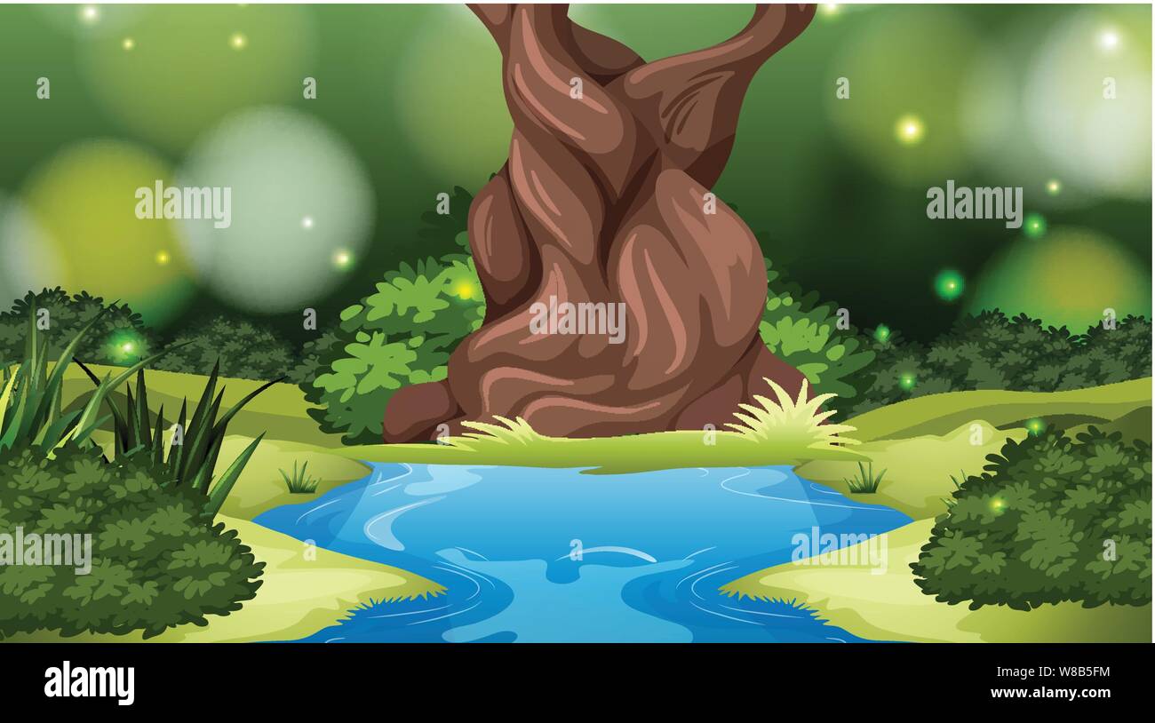 Natural environment scenes landscape illustration Stock Vector Image ...