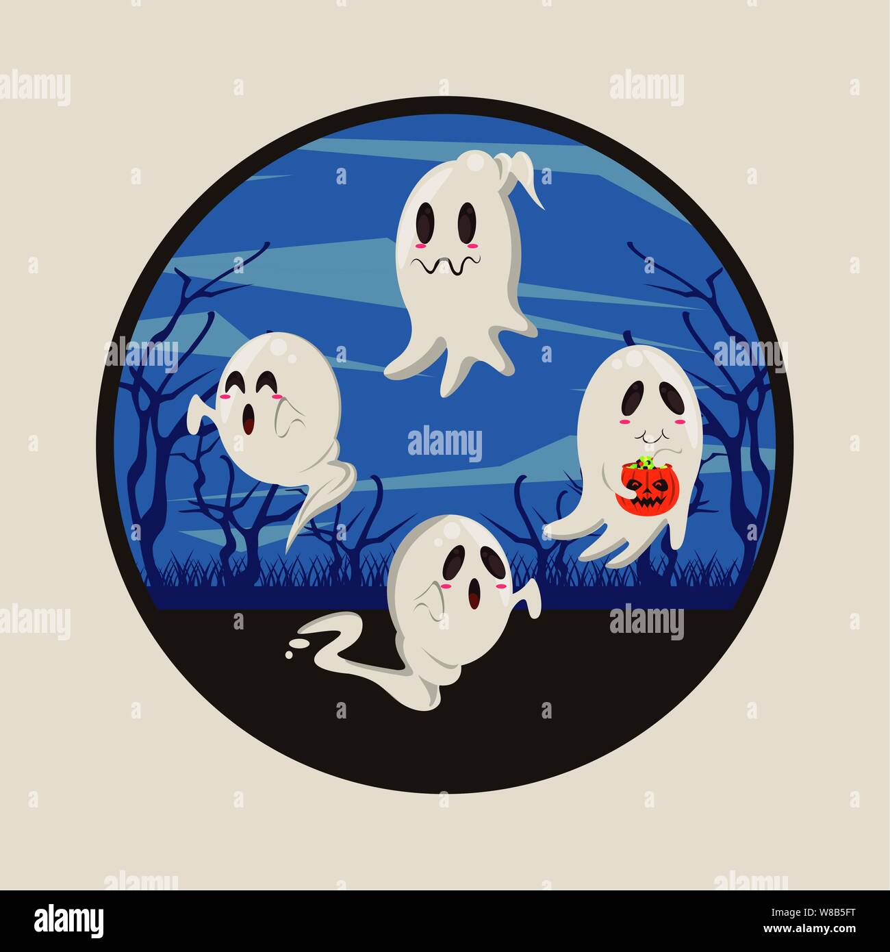 Halloween funny and scary cartoons Stock Vector Image & Art - Alamy